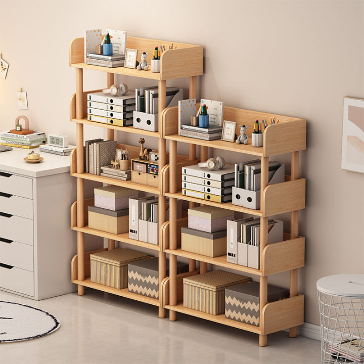 6 Tiers Multipurpose BookShelf Wooden Shelves Rack Bookcase Utility Shelf Bookshelf Simple Floor ...