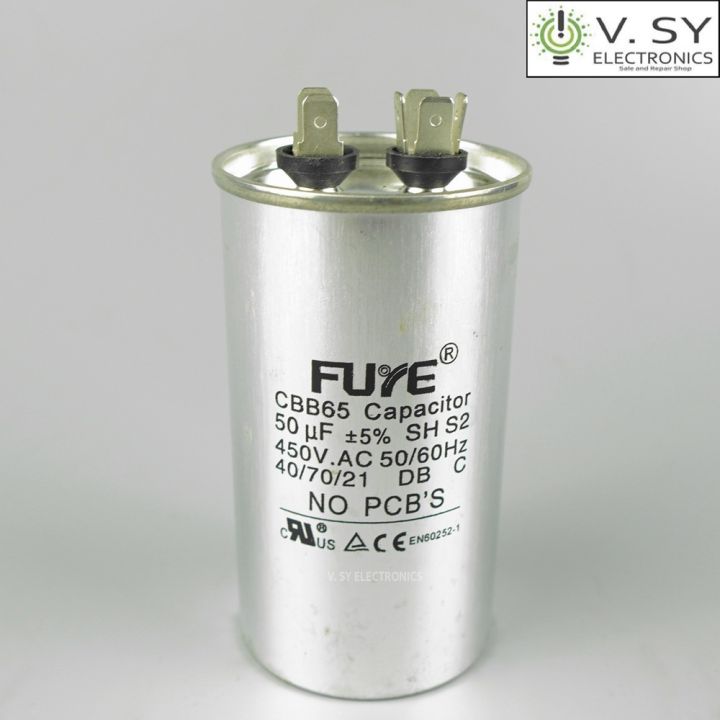 CBB65 50uF 450V AC 50/60Hz 40/70/21 Metal Aircon Airconditioner Starting Capacitor 50 uF 450VAC ...