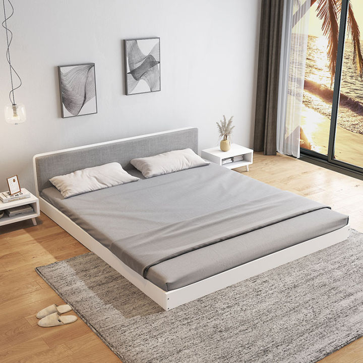 Solid Wood Japanese Tatami Platform Bed Bedroom Double Bed Bed Frame ...