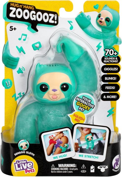 Little Live Pets Hug n' Hang Zoogooz - Sensoo Sloth. an Interactive ...