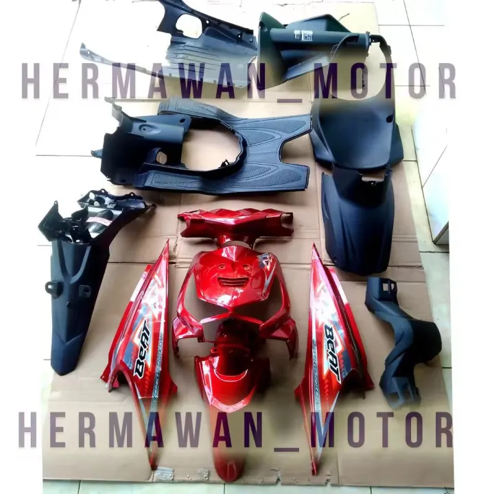 COVER FULL BODY HALUS KASAR HONDA BEAT KARBU WARNA MERAH MAROON ...
