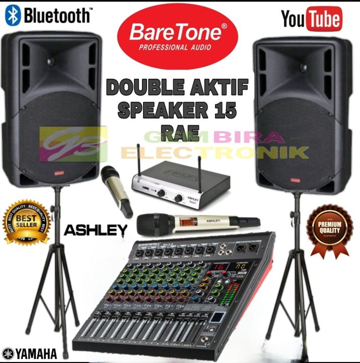 Paket sound system baretone speaker aktif 15 inch outdoor indoor Mixer ...