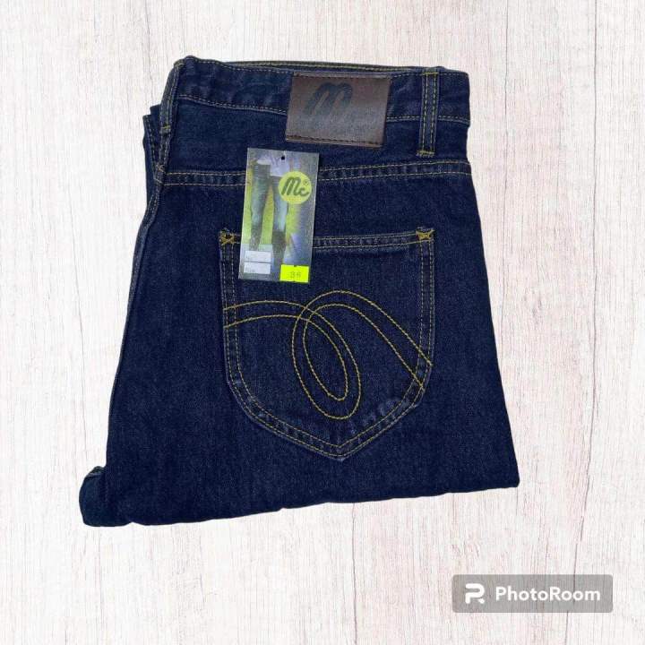 กางเกงยีนส์MCซิปผ้านิ่มกระบอกตรง | Lazada.co.th