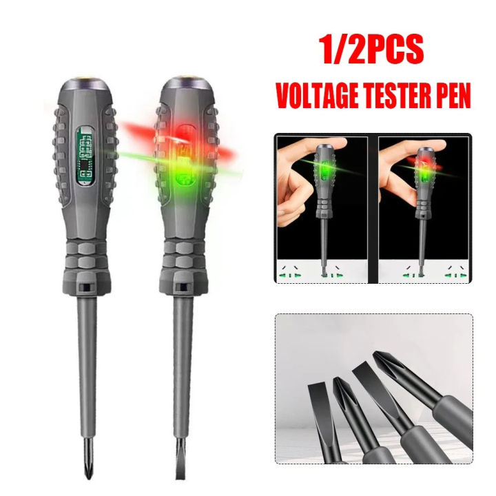 2Pcs 100-250V Current Testing Pen AC Non-contact Induction Test Pencil ...