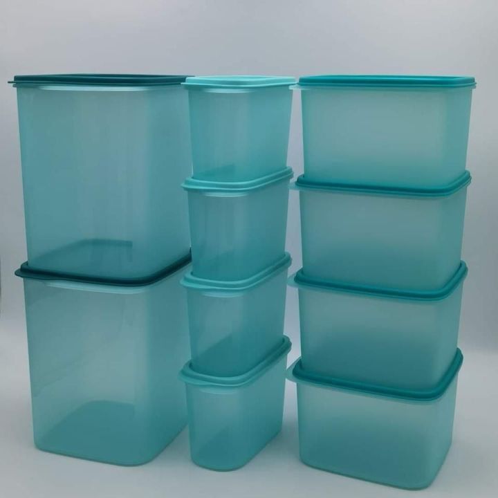 TUPPERWARE SMART SAVER SQUARE TURQOISE/BEKAS KEDAP UDARA/BEKAS BAHAN ...