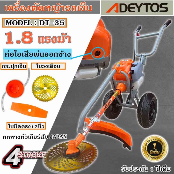 เครื่องตัดหญ้ารถเข็น เครื่องตัดหญ้า 4 จังหวะ 1.8hp ADEYTOS รุ่นDT- 35 โครงสีเทา รุ่นใหม่ ...