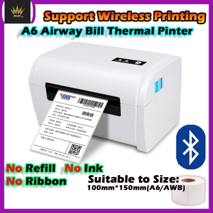 A6 Thermal Printer Waybill Printer Wireless Bluetooth Printer Thermal ...