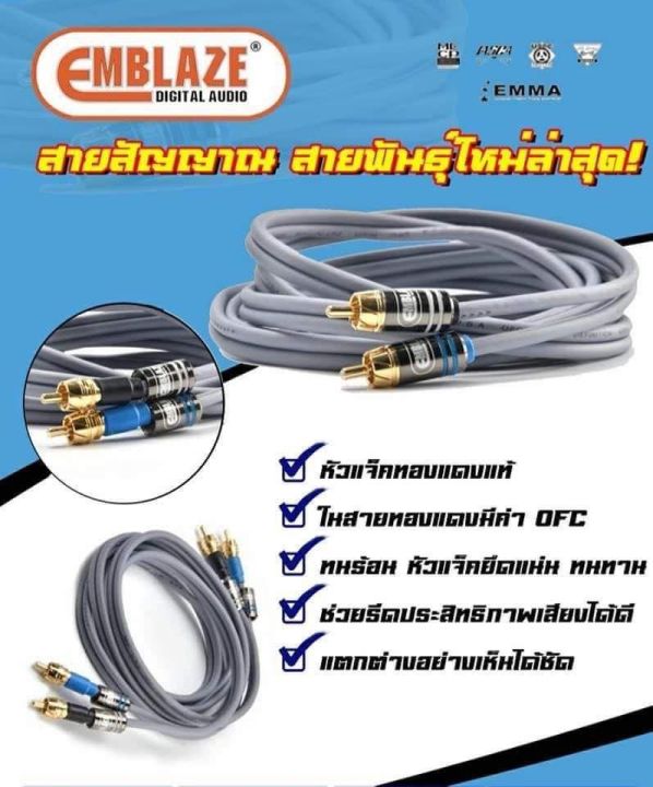 EMBLAZE สายสัญญาณ สาย RCA คุณภาพ | Lazada.co.th