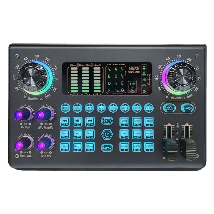 Multi-function Mixer Portable Digital Sound Card BT USB Mixing Console ...