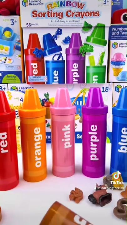 [อายุ 3ขวบ+ ] RAINBOW SORTING CRAYONS [จากแบรนด์ Learning Resources ...