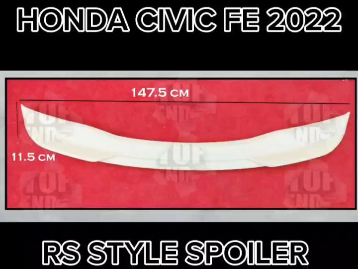 HONDA CIVIC FE 2022 11th GEN RS STYLE SPOILER REAR TRUNK SPOILER ...
