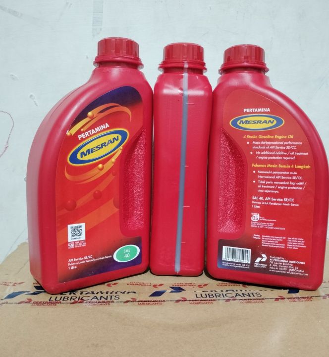 OLI MESRAN 1LITER SATU DUS ISI 20 (BOTOL) SAE 40 | Lazada Indonesia