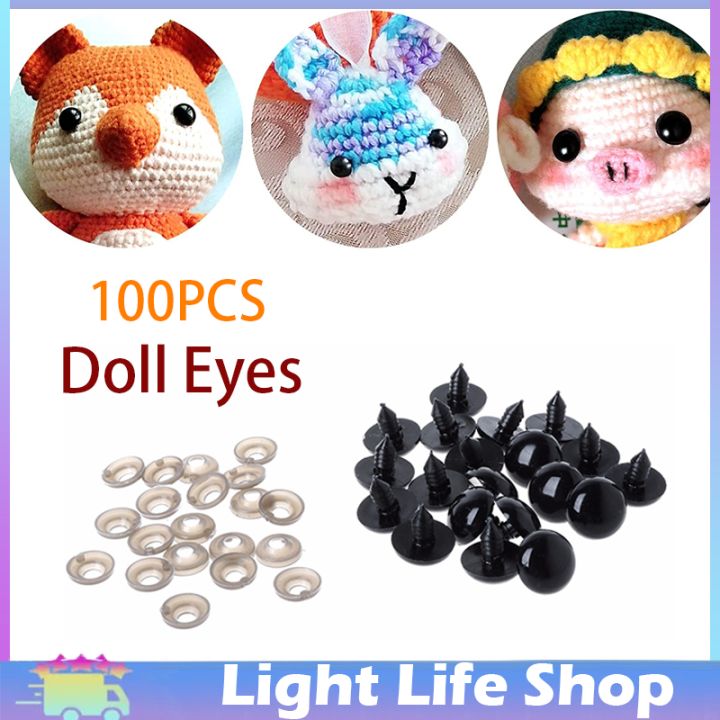 100pcs 5mm/ 7mm/ 10mm Plastic Safety Eyes Black Safety Eyes Crafts Eyes ...