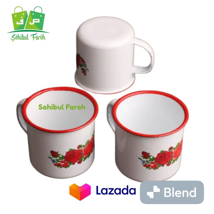 Cangkir kopi jadul /mug enamel (12 pcs) ukuran 7cm /cangkir enamel ...