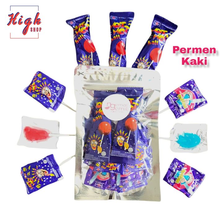 Permen Lolipop Permen Kaki Hot Pop Hot Hot Ball Pendekar Biru Mixed ...