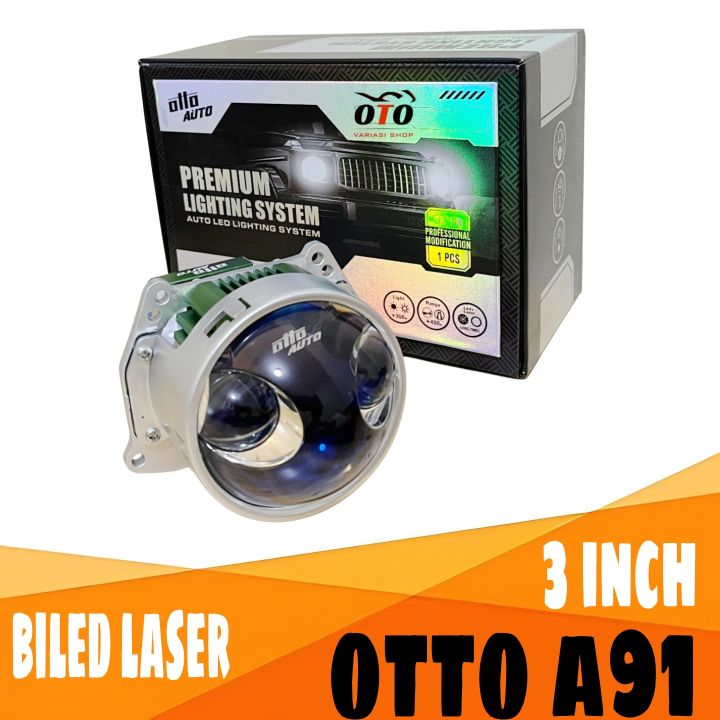 OTTO A91 3 INCH DOUBLE LASER PREMIUM LED PROJECTOR MOTOR MOBIL | Lazada ...