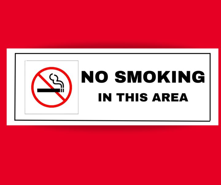 Signages No Smoking in this area Laminated 250mic, smoking area | Lazada PH