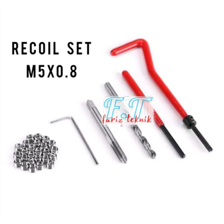 repairt drat baut 8. M5×0.8 Recoil Set Tap Bor Alat Recoil Komplit ...
