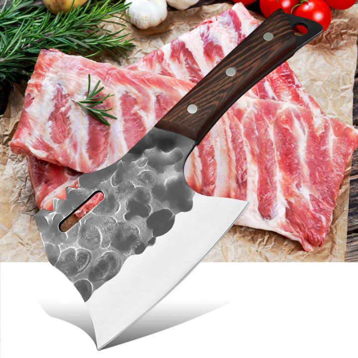 Forged Kitchen Bone Butcher Chef Chopping Knife Stainless Steel Slicing ...