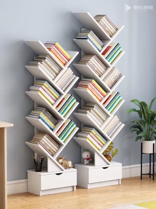 3/5/8Tier Wooden Book Tree Shape Shelf Multipurpose Storage Rack Table ...
