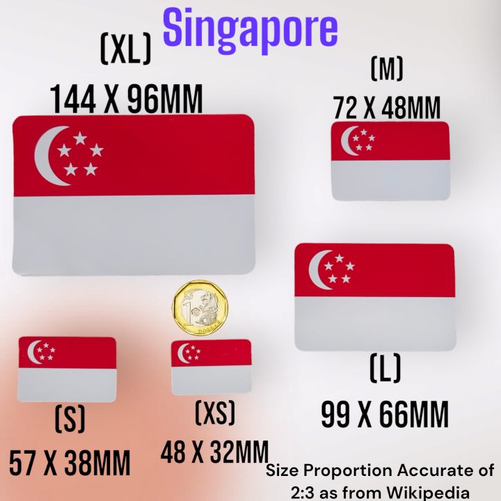 Waterproof Vinyi 🇸🇬 Singapore🇸🇬 Flag Sticker (Free SG Singpost Mailing ...