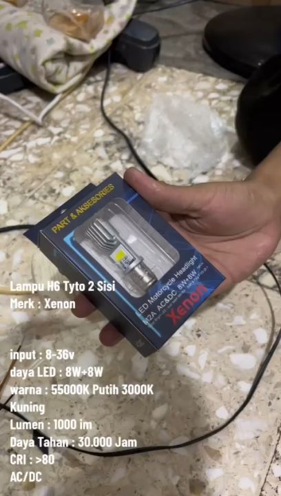 Lampu Depan Led Xenon H6 M2A Ac Dc Bolam Lampu Depan Led Kaki 1 Universal Motor Bebek & Matic ...