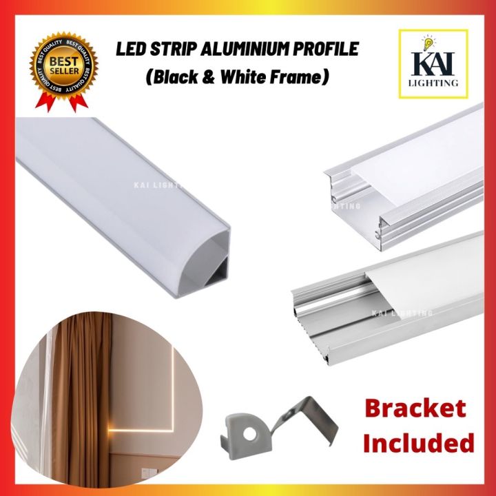 (1 METER) LED strip light aluminium U channel / profile track rail ...