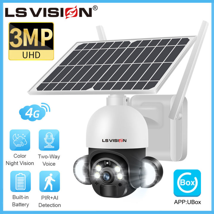 LS VISION 2K 4MP 4G Solar CCTV Camera 5X Zoom Outdoor Waterproof ...