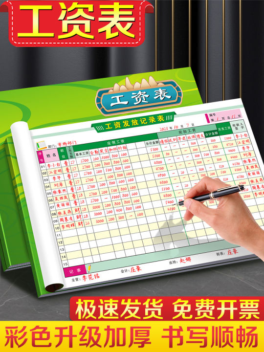 Old Style Wage Slip Detailed Settlement Attendance Record Accounting ...