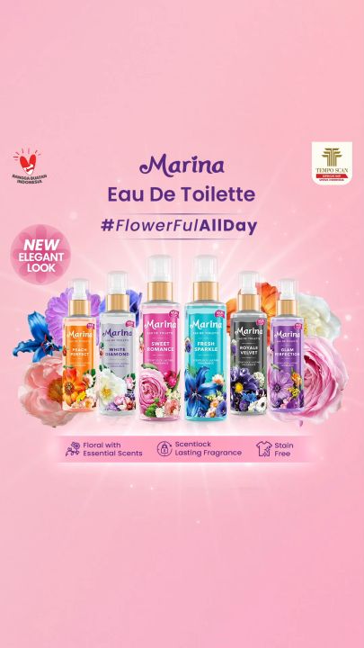 Marina Eau De Toilette Glam Perfection - Parfum Wanita [150 mL / 2 pcs ...