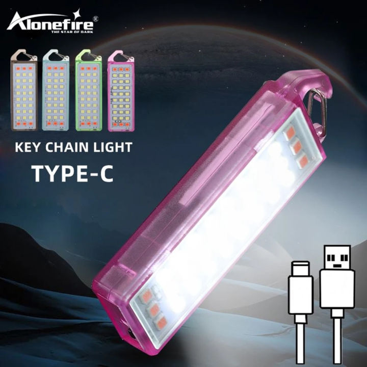 Alonefire พวงกุญแจไฟฉาย LED ขนาดเล็ก30LED ชาร์จไฟได้,โคมไฟตั้งแคมป์พกพา ...