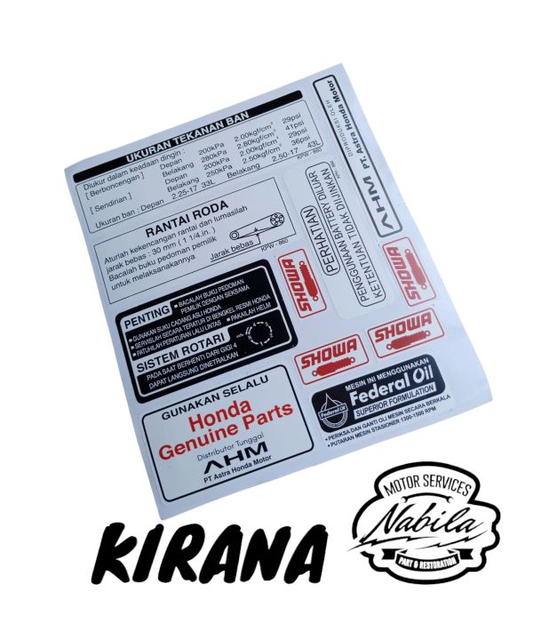 sticker stiker pelengkap logo Honda kirana karisma | Lazada Indonesia