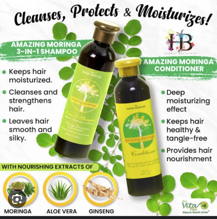 FIRST VITA PLUS " AMAZING MORINGA 3-IN-1 SHAMPOO AND MORINGA CONDITION ...