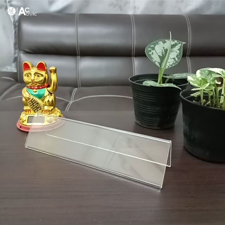 ป้ายอะคริลิคตั้งโต๊ะ 20x5cm. โชว์ 1 ด้าน ทรง V (20x5V) | Lazada.co.th