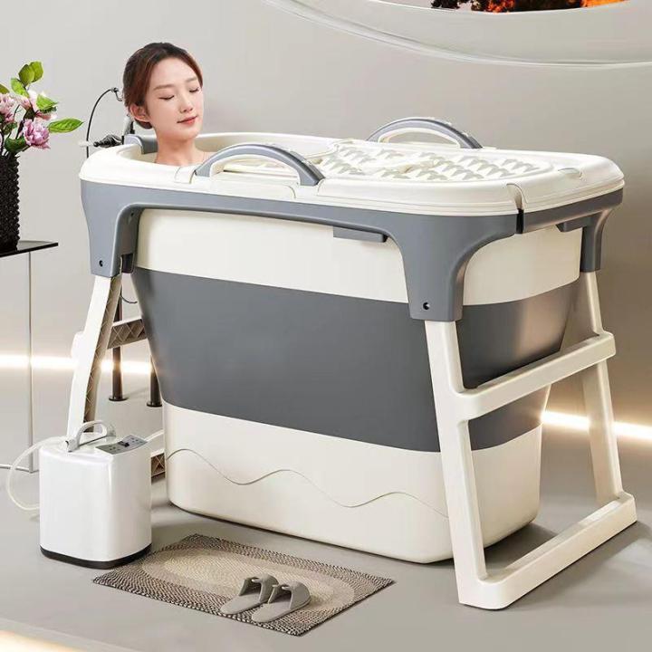 Folding Plastic Bath Tub Adult Full Body Plastic Bathtub No ...