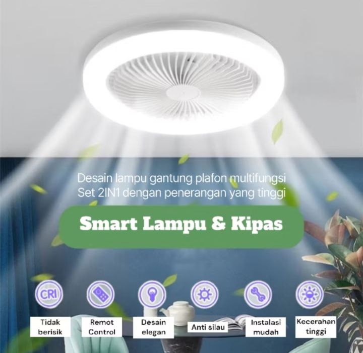 smart lampu dan kipas led 2in1 | Lazada Indonesia