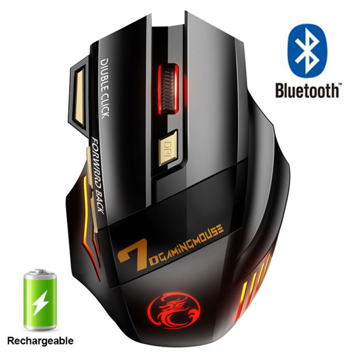 Rechargeable Wireless Mouse Bluetooth Gamer Gaming Mouse Computer ...