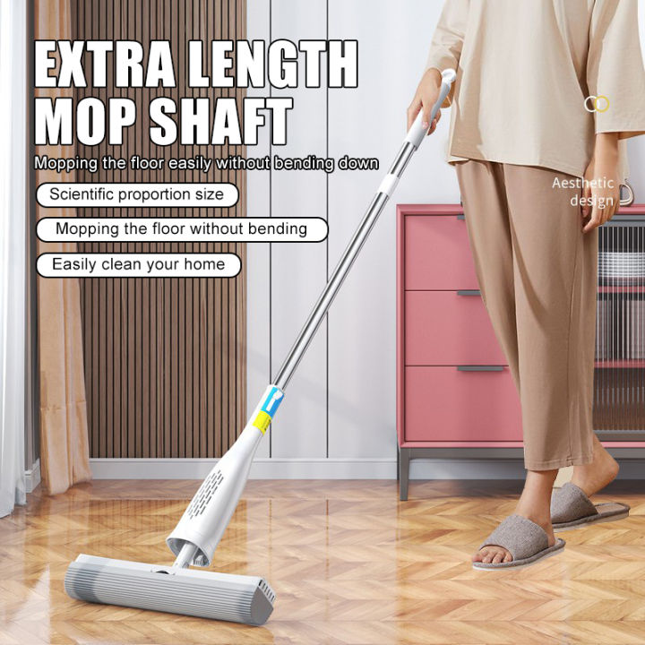 Large Sponge Mop Floor Mops Self-Squeeze Mop Hands-free Cleaning Mop Household Super Absorbent ...