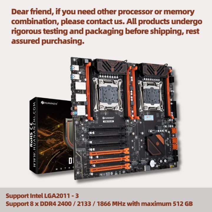 HUANANZHI X99 F8D Plus Motherboard + Intel 2*E5-2699v3 CPU + DDR4 RECC ...