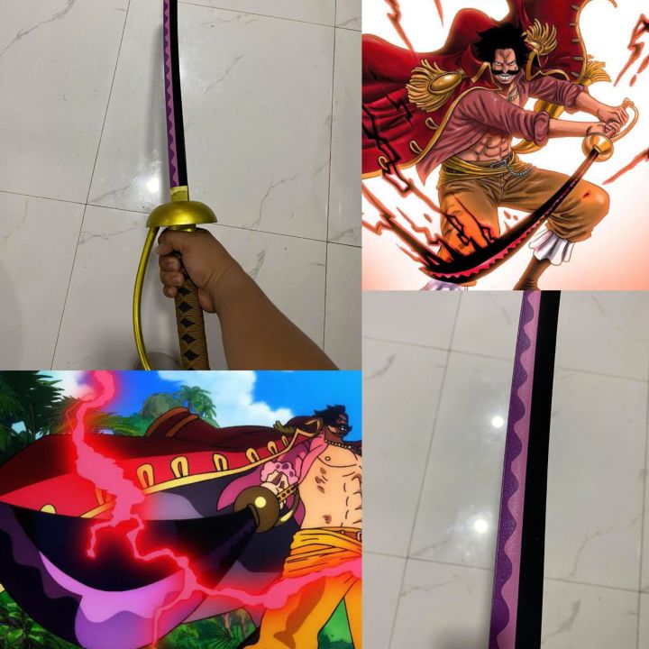 Anime Cosplay One Piece Gol D. Roger Ace Sword Life Size Scale Steel ...