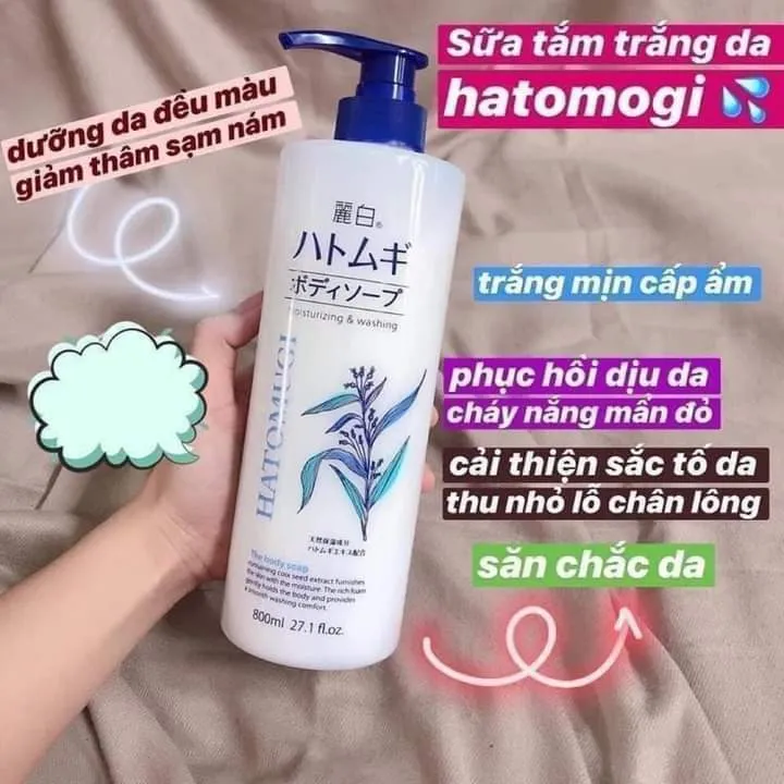 SỮA TẮM TRẮNG DA DƯỠNG ẨM TỪ HẠT Ý DĨ HATOMUGI NỘI ĐỊA NHẬT 800ML ...