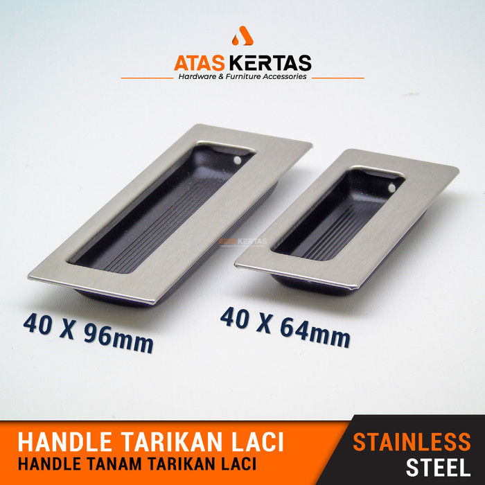 Handle laci tanam stainless / tarikan pintu lemari kabinet kitchen set ...