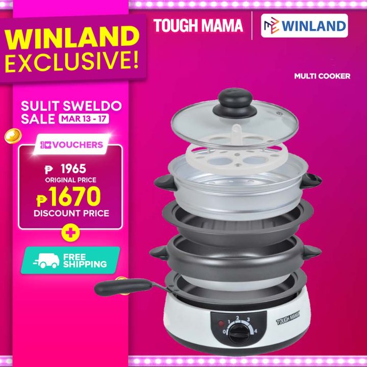 Tough Mama by Winland NTM-MC15 1.5L 8-in-1 Multifunction Cooker Boil ...
