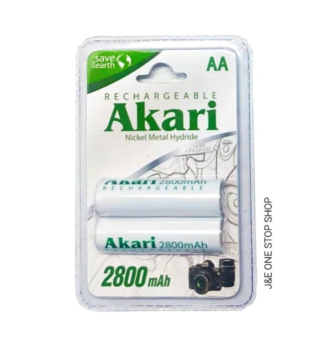 Akari Rechargeable Battery AA (ARB2800MH-BP2) | Lazada PH