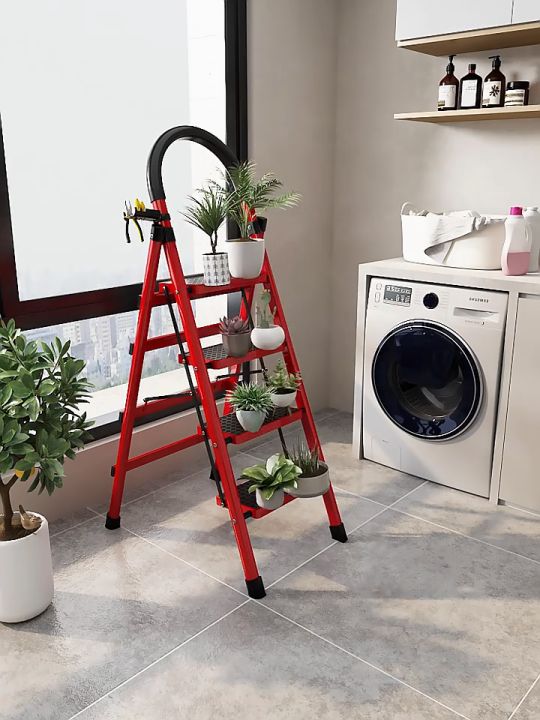 Folding Ladder Step Ladder Carbon Steel Thicker Ladder 3/4/5/6/7 Steps ...