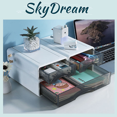SKYDREAM - Stackable Table Storage Drawer / Stackable Desk Organizer ...