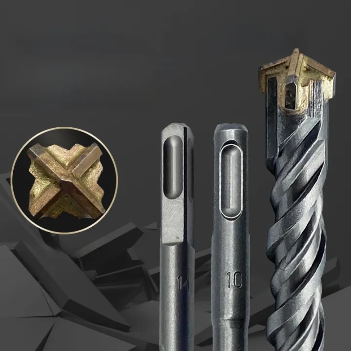 YTL Electric Hammer Drill Bit Cross Four Blades Concrete Steel Rebar ...