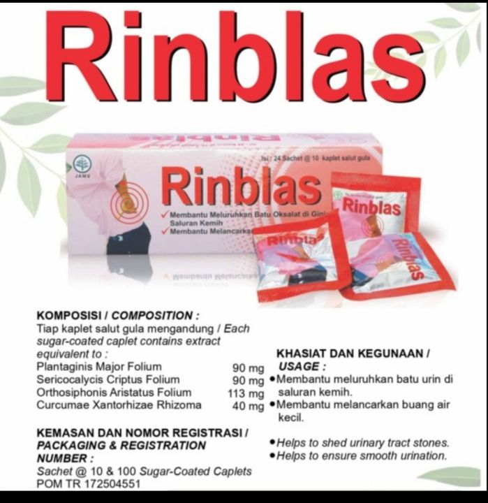 Rinblas Isi 100 Tablet Obat Batu Ginjal Dll | Lazada Indonesia