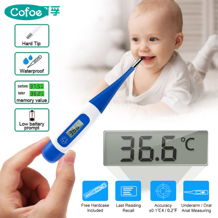 Cofoe Digital Thermometer Hard / Soft Tip Fever Thermometer for ...