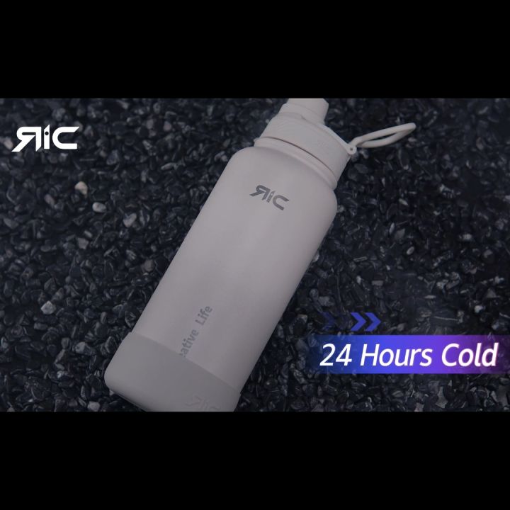 Mr Ric Hydration Flask Spout Lid Wide Mouth Vacuum Leak Proof 22oz/ 32oz/ 40oz Stainless Steel ...